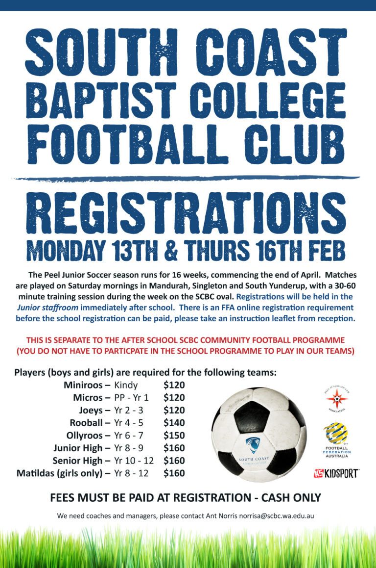 SOUTH COAST BAPTIST COLLEGE FOOTBALL CLUB – SCBC News