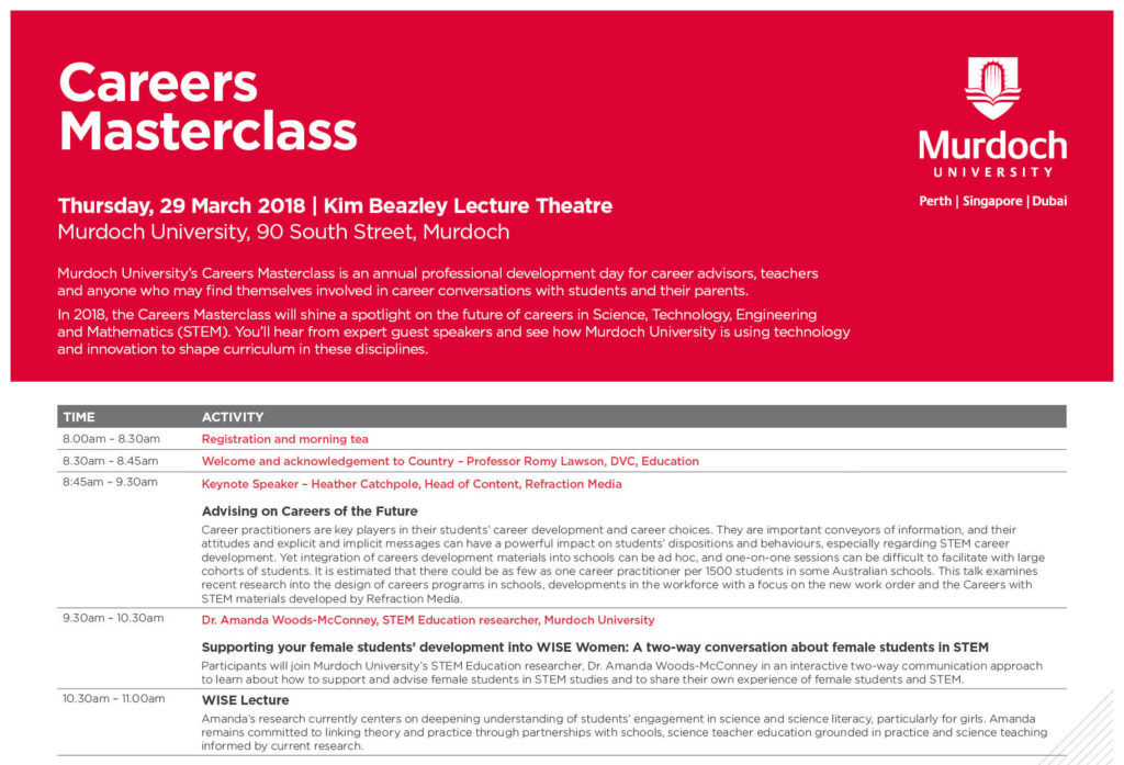 SCIENCE INFORMATION EVENING AND CAREERS MASTERCLASS AT MURDOCH ...