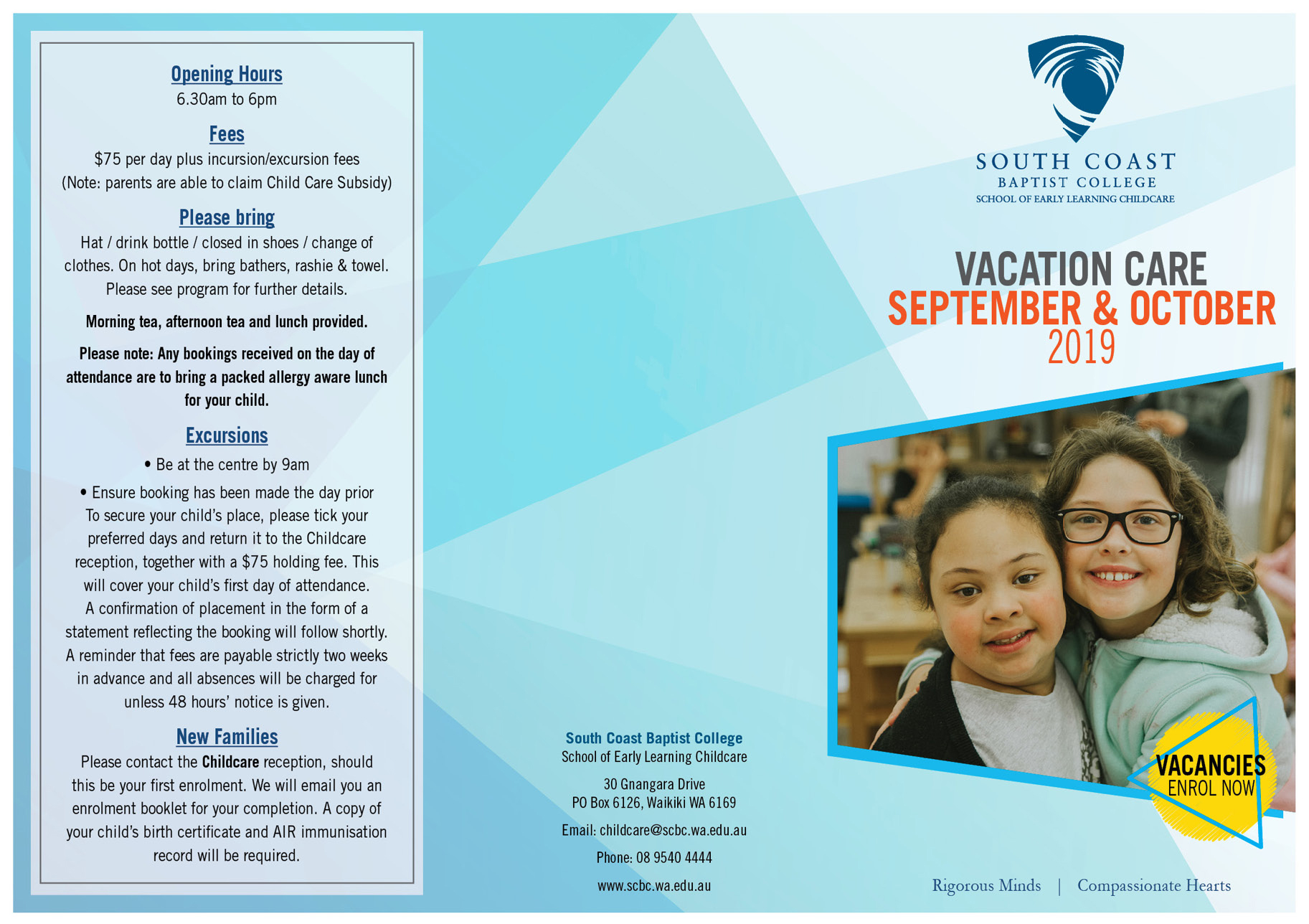 VACATION CARE PROGRAM – SEPT & OCT HOLIDAY – SCBC News