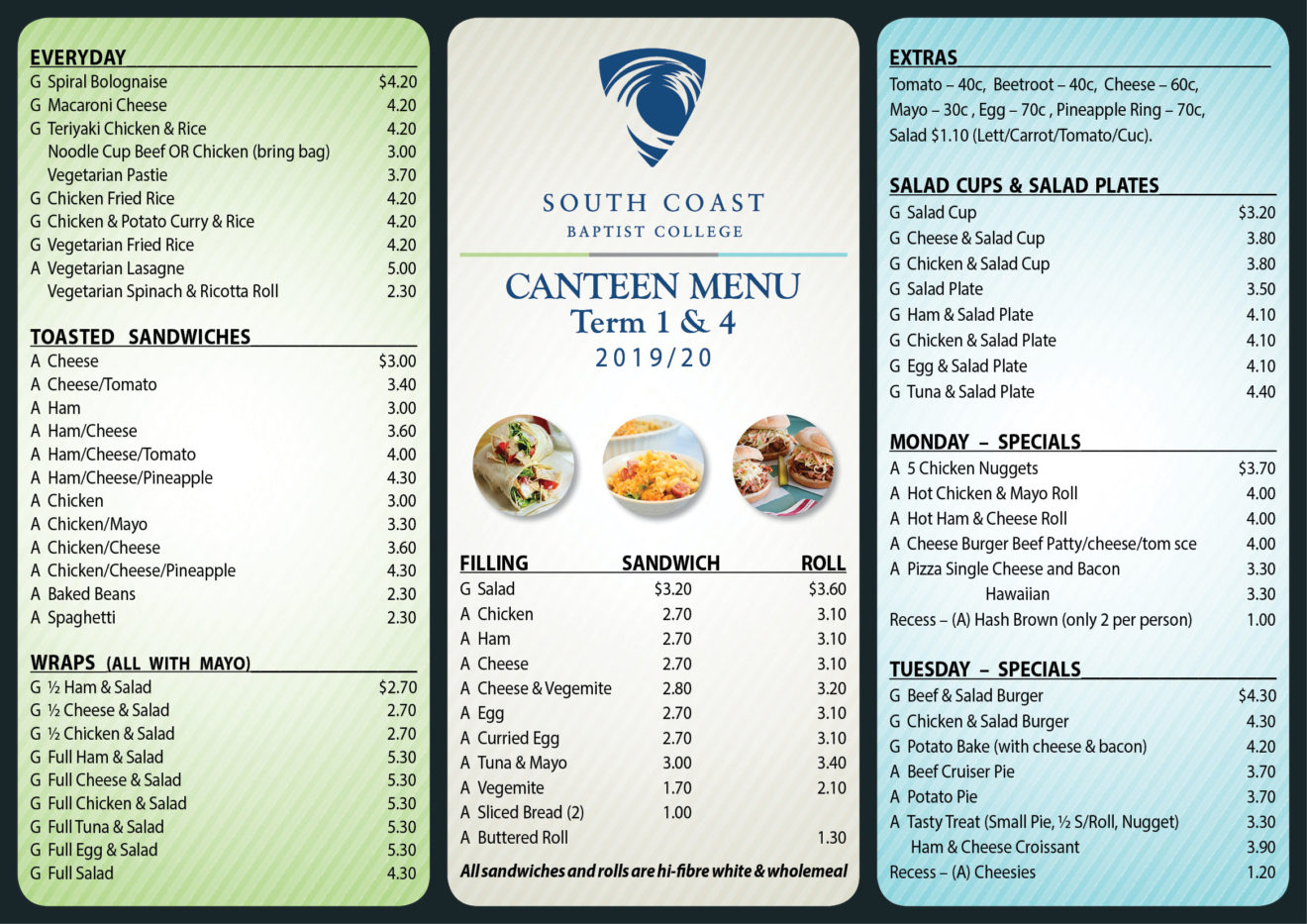 CANTEEN MENU SCBC News
